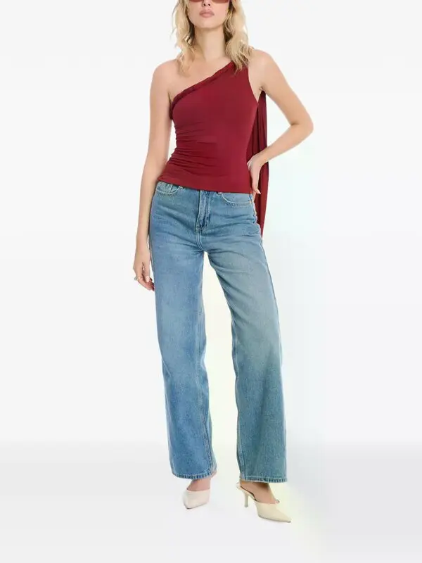 AXEL 113 Sumi Draped One-shoulder Top