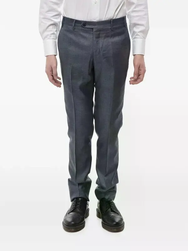 Corneliani Silk-blend Belt-loop Trousers - Grey