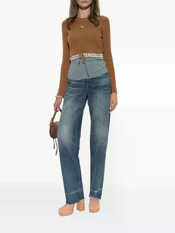 Chloé Frayed-hem Jeans