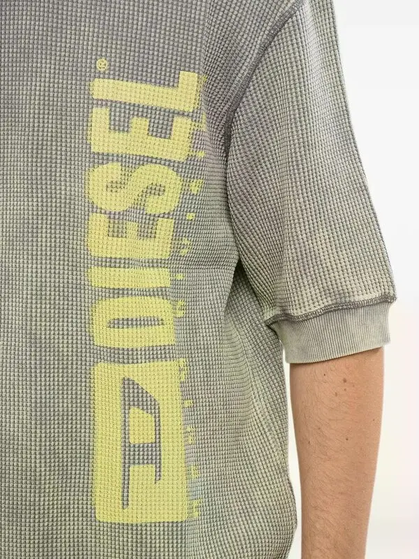 DIESEL® Red Tag Acid-wash Logo-print Sweater - Grey