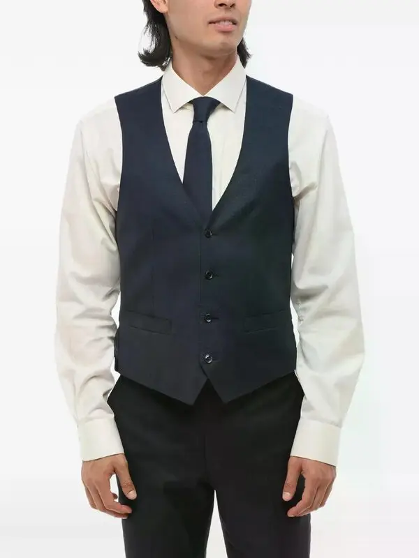 Corneliani Academy Geometric-pattern Waistcoat - Blue