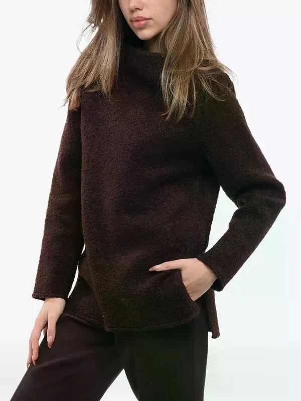 JIL SANDER Bouclé Boat-neck Sweater - Brown