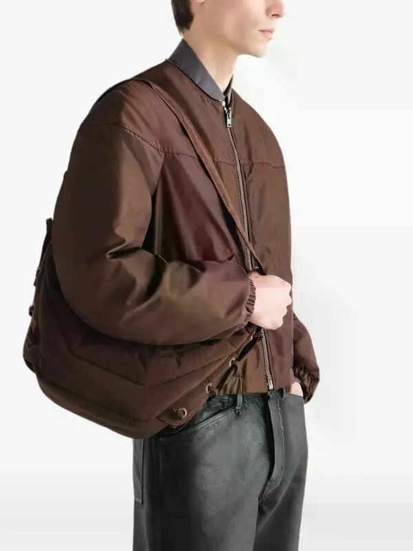 LEMAIRE Small Soft Game Bag In Nylon Canvas - Brown
