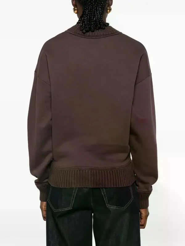 Closed Ribbed-trim Logo-embroidered Sweatshirt