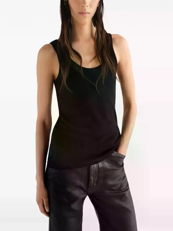 LEMAIRE Rib Tank Top In Jersey - Black