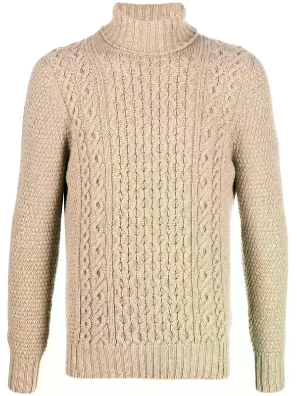 DRUMOHR Cable-knit Lambswool Jumper - Neutrals