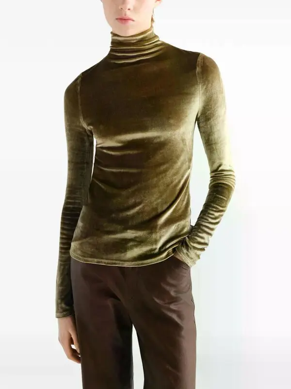 LEMAIRE Fitted Stand-collar Top In Velvet Jersey