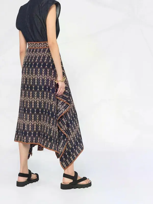 Stella McCartney Norah Patterned Asymmetric Wrap Skirt