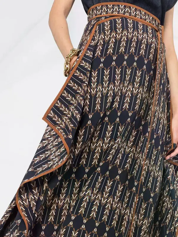 Stella McCartney Norah Patterned Asymmetric Wrap Skirt