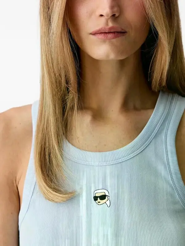 Karl Lagerfeld Ikonik-patch Ribbed Tank Top