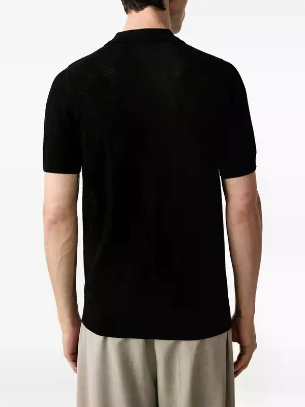 Karl Lagerfeld Perforated Button-up Polo Shirt