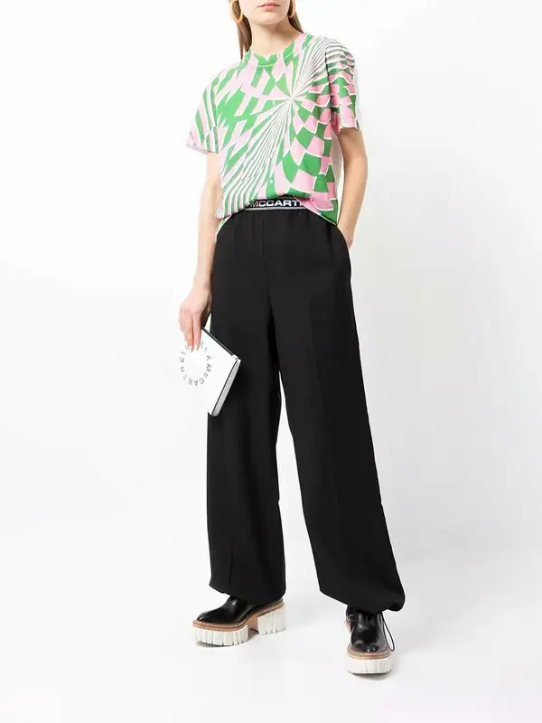 Stella McCartney Logo Waistband Wide-leg Trousers