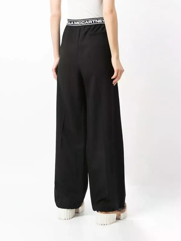 Stella McCartney Logo Waistband Wide-leg Trousers