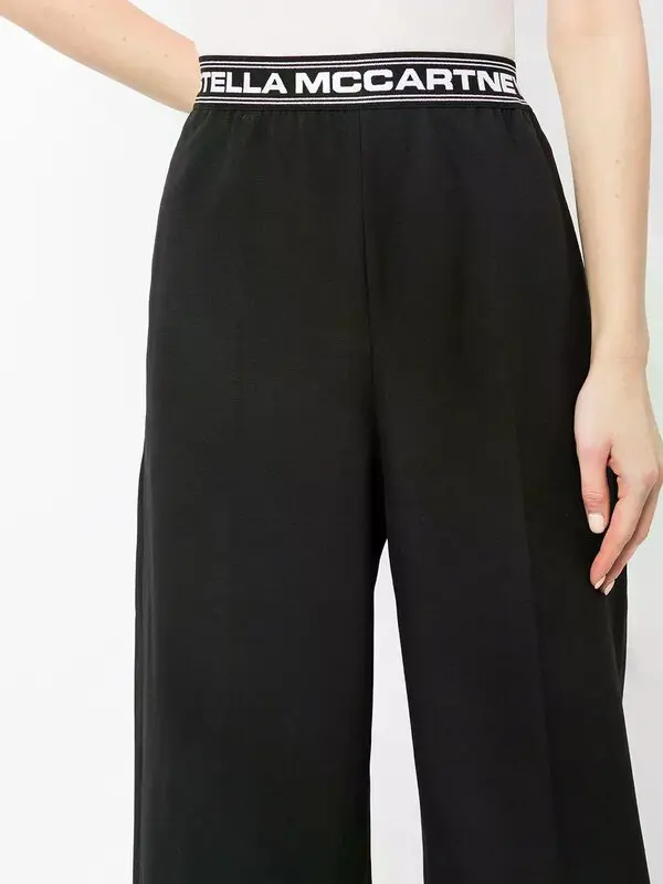 Stella McCartney Logo Waistband Wide-leg Trousers