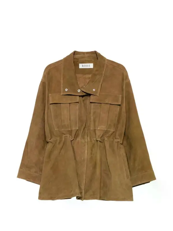 RÓHE Drawstring-waist High-neck Jacket - Brown