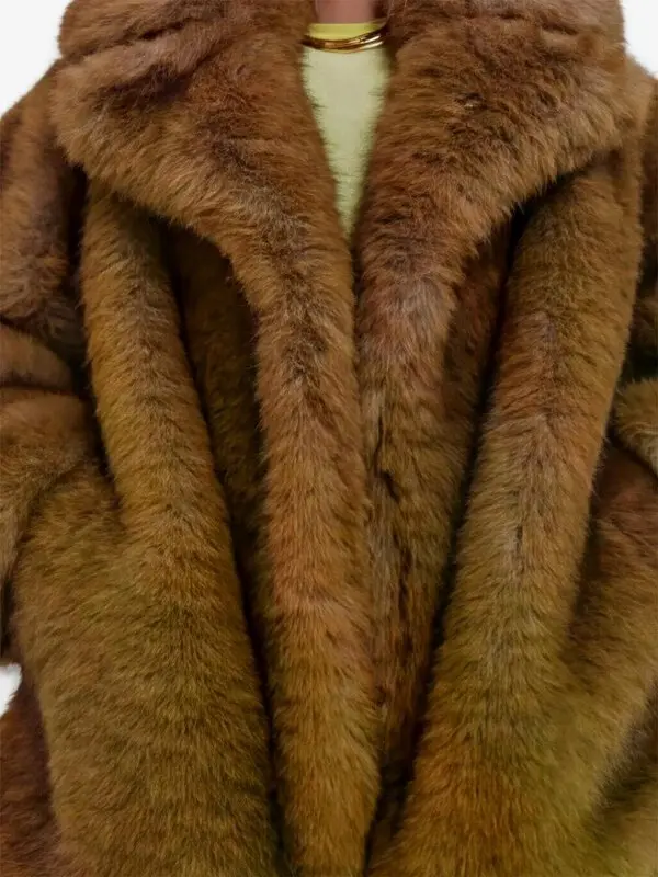 DARKPARK Faux-fur Oversized Coat - Brown