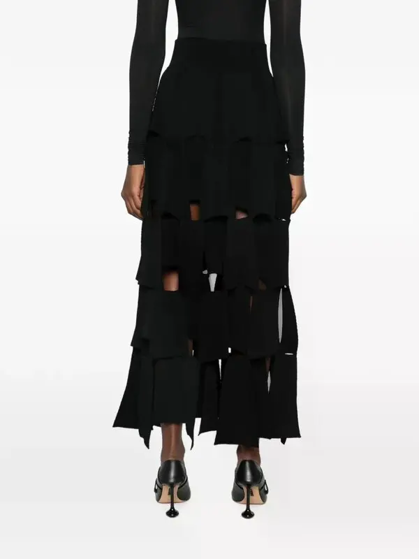 A.W.A.K.E. Mode Laser-cut Knitted Maxi Skirt