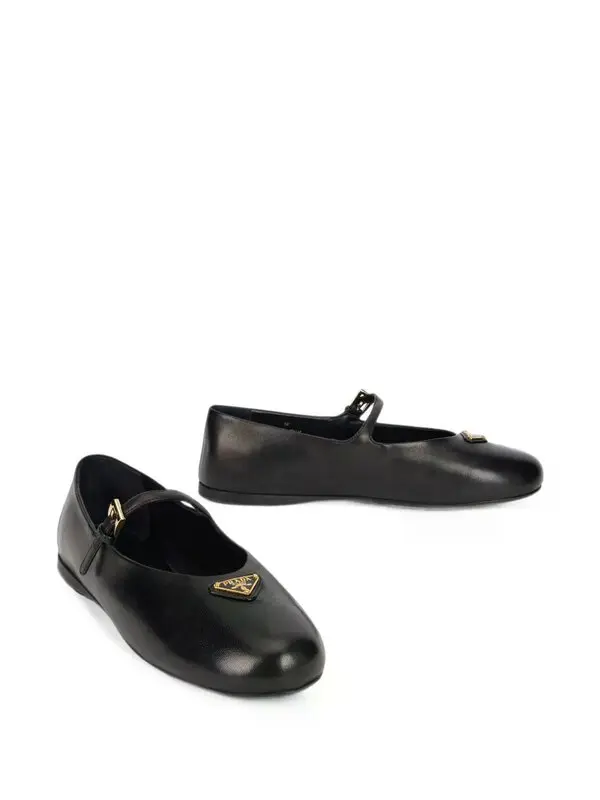 Prada Velvet Buckle-strap Ballet Flats