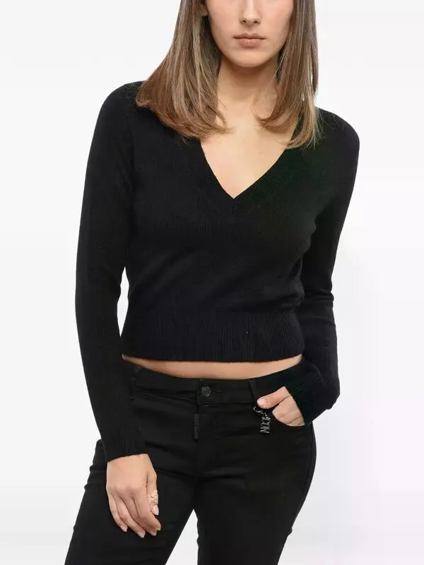 DIESEL® Logo-detail V-neck Sweater - Black