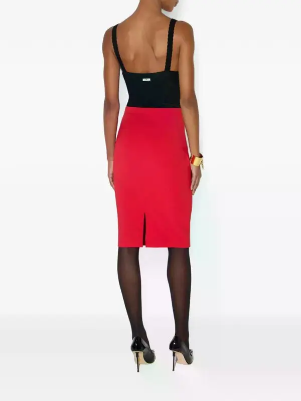 Elisabetta Franchi Bodysuit In Knit And Lace Fabric - Black