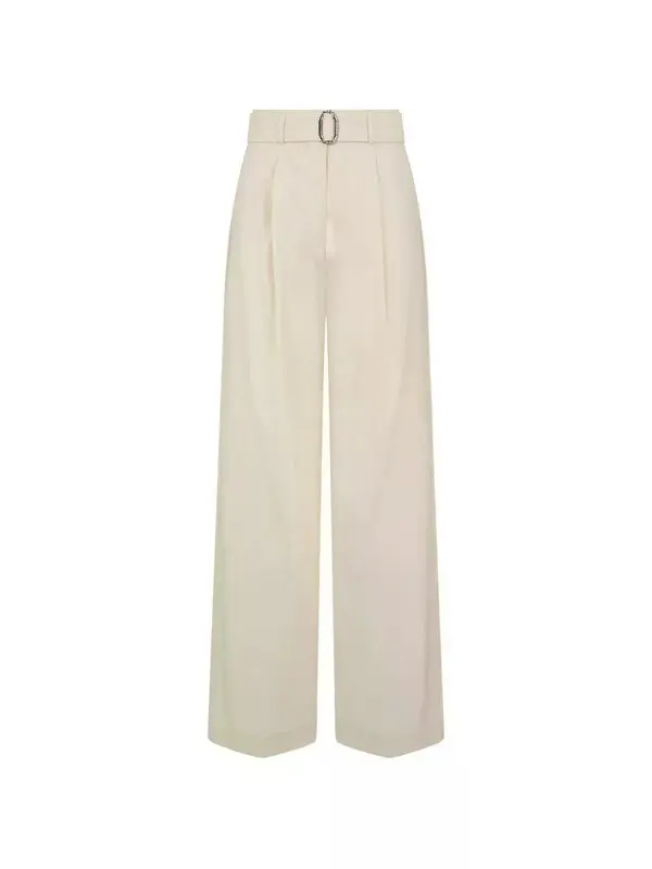 MOORER Belted Wide-leg Trousers - Neutrals