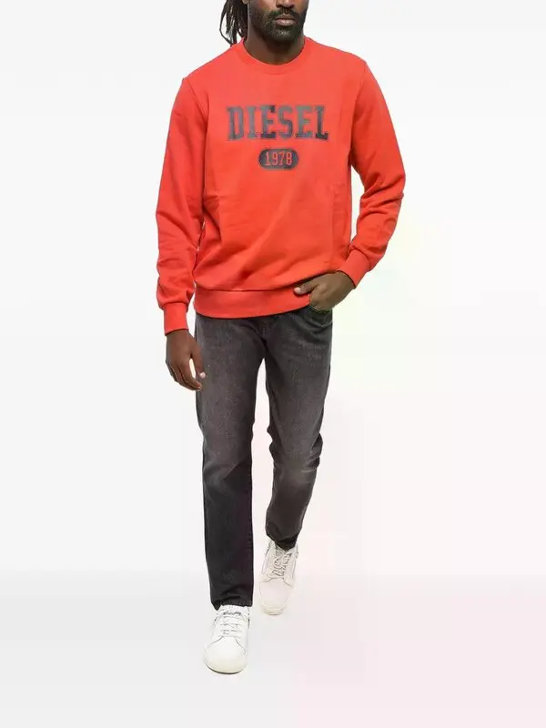DIESEL® Logo-print Crew-neck Sweatshirt - Red