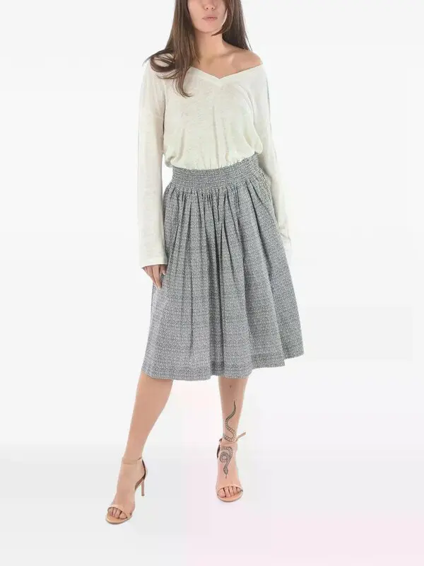 Woolrich Midi Diamond-pattern Pleated Skirt - Blue