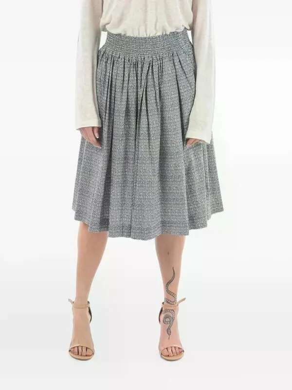 Woolrich Midi Diamond-pattern Pleated Skirt