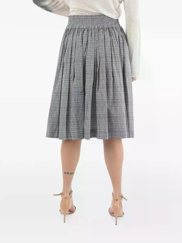 Woolrich Midi Diamond-pattern Pleated Skirt