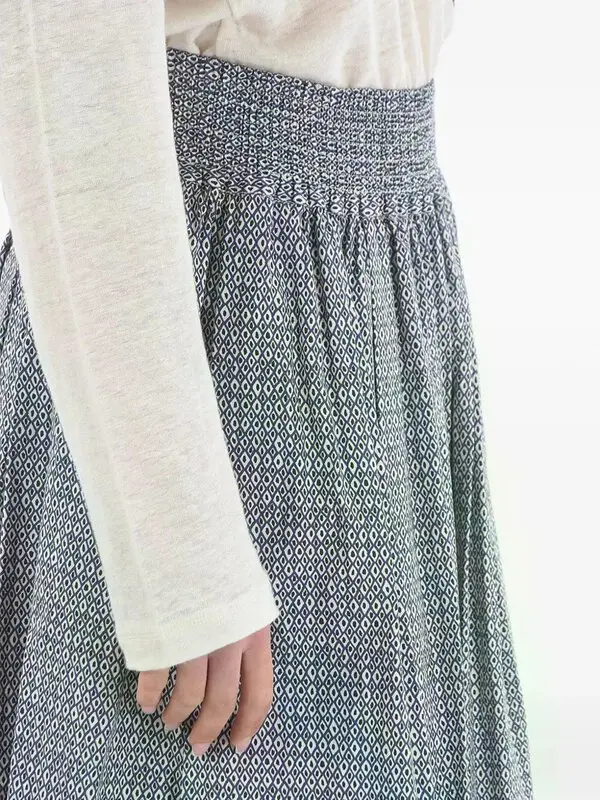 Woolrich Midi Diamond-pattern Pleated Skirt