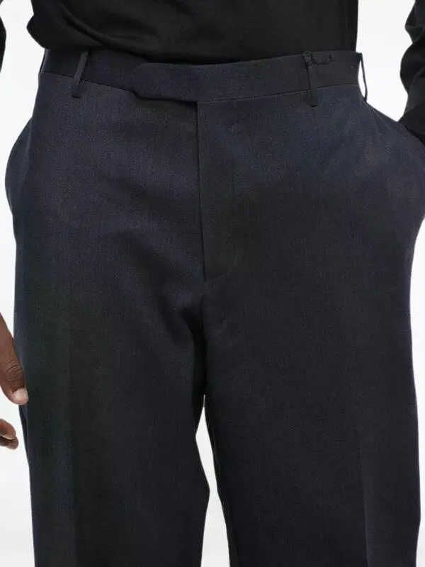 Corneliani Scalloped-hem Wool Trousers - Blue