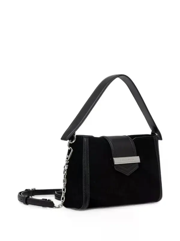 Karl Lagerfeld Suede-panelled Shoulder Bag - Black