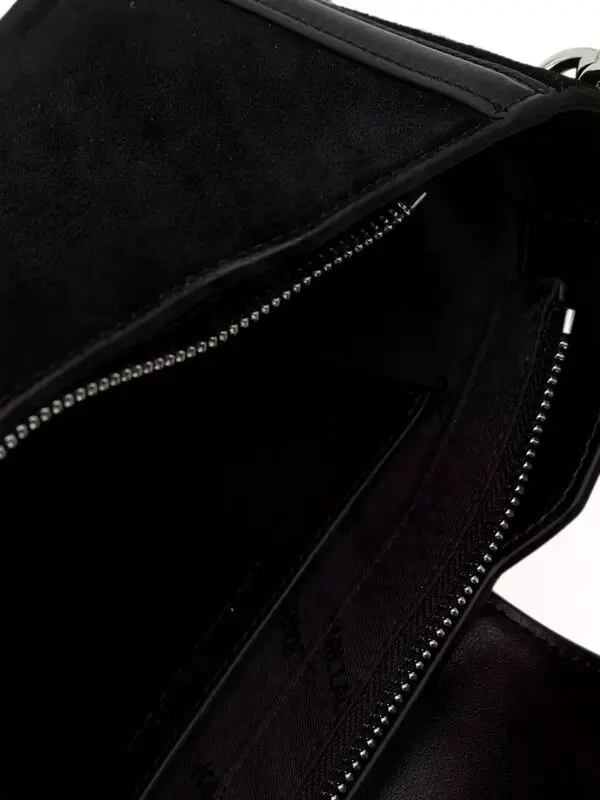 Karl Lagerfeld Suede-panelled Shoulder Bag - Black