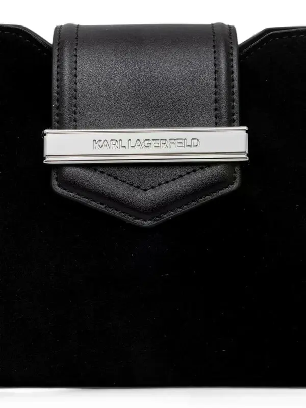 Karl Lagerfeld Suede-panelled Shoulder Bag - Black
