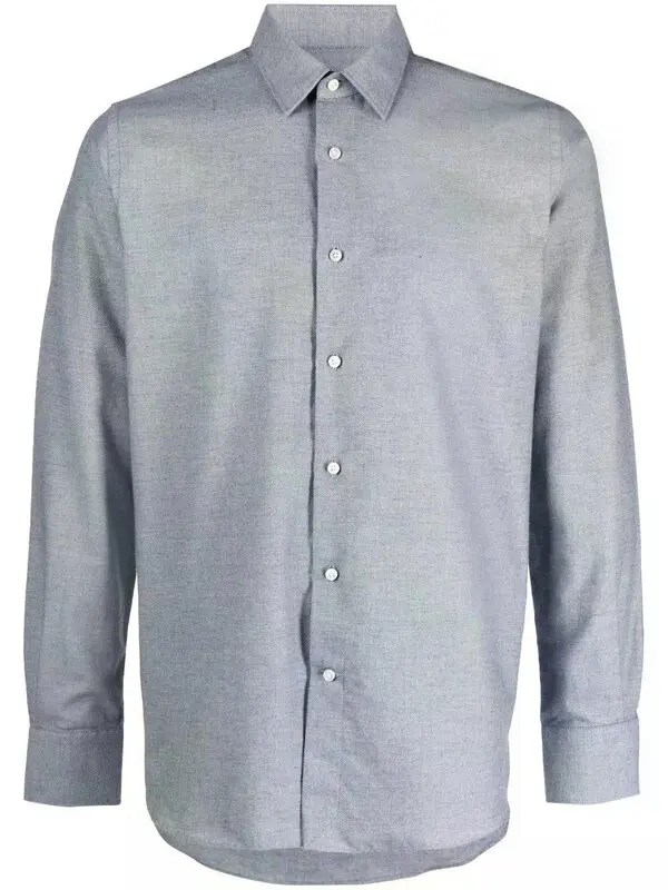 Canali Buttoned-up Long-sleeved Shirt - Blue