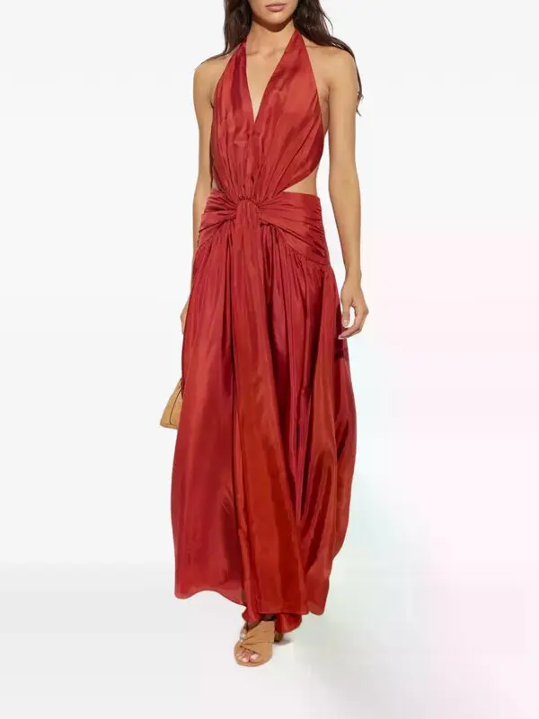 Zimmermann Indra Plunge-neckline Cut-out Maxi Dress