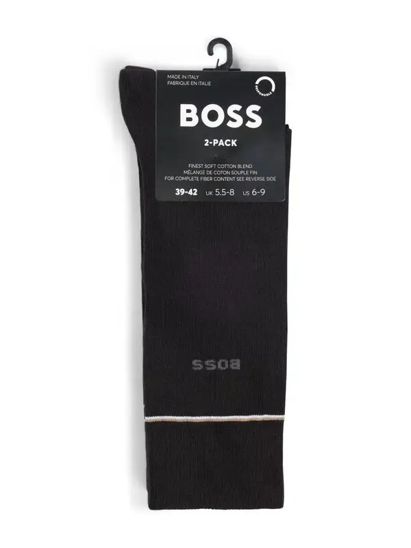 BOSS Intarsia-knit Logo Socks