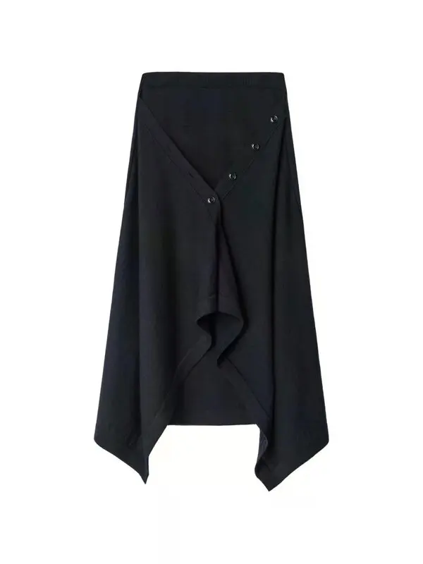 LEMAIRE Buttoned Skirt In Merino Wool Blend - Black