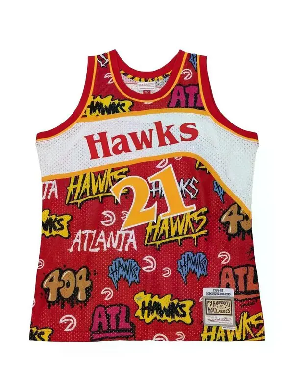 Mitchell & Ness Atlanta Hawks 1986 Dominique Wilkins Slap Sticker Swingman Vest - Red