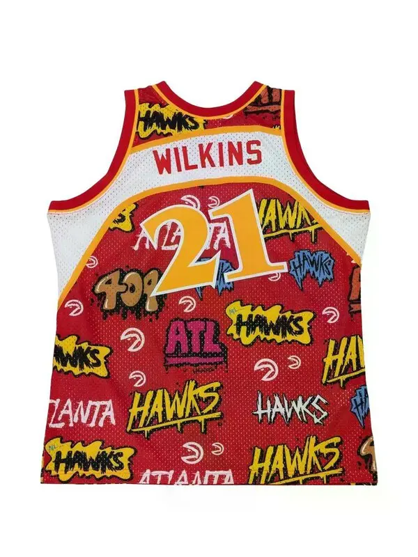 Mitchell & Ness Atlanta Hawks 1986 Dominique Wilkins Slap Sticker Swingman Vest - Red