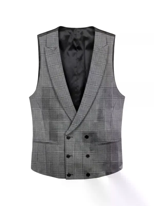 ROBERTO VINCENTI Check-pattern Waistcoat - Grey