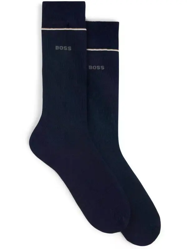 BOSS Intarsia-knit Logo Socks