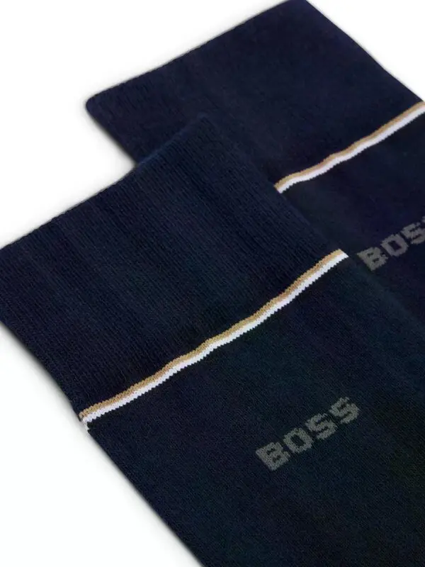 BOSS Intarsia-knit Logo Socks