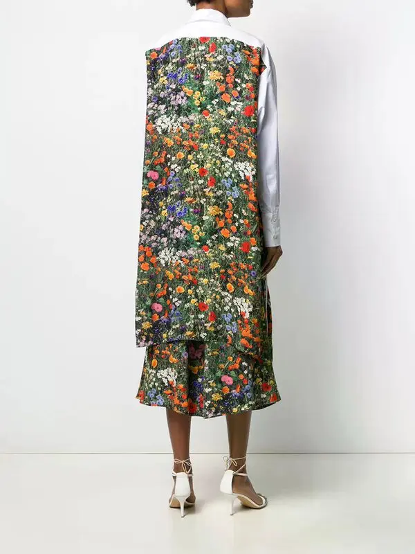 Stella McCartney Asymmetric Floral Print Shirt
