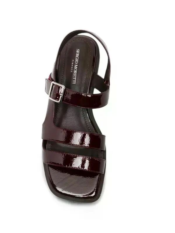 SERGIO MORETTI FIRENZE Patent Buckle-fastening Sandals - Red
