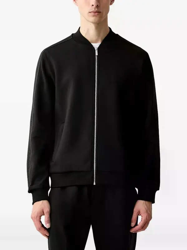 Karl Lagerfeld Logo-tape Zip-up Cardigan - Black
