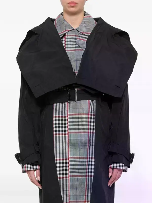 JUUN.J Belted Oversized-collar Coat