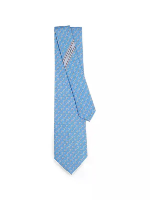 FERRAGAMO Owl-print Silk Tie