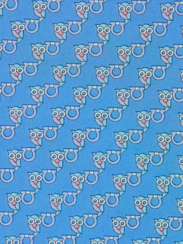 FERRAGAMO Owl-print Silk Tie