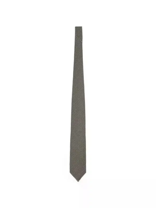 TOM FORD Herringbone-pattern Tie - Black